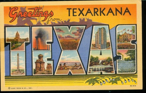 Greetings From Texarkana Texas Postcard | eBay UK