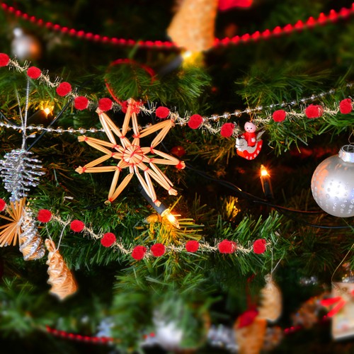 Glitter Pom-poms Ribbon Christmas Tree Decorative Ribbon for DIY Art ...