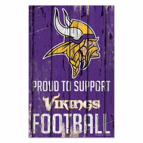 NFL Vikings Du Minnesota Proud To Support Bois Signer Panneau en Deko ...