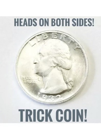 Double Sided 1932 Two Headed Quarter, Coin Has 2 Heads - Magic Trick ...