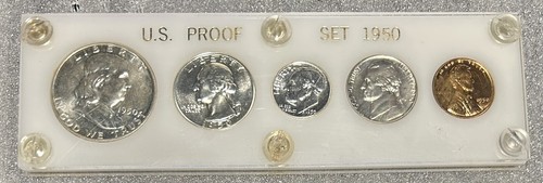 1950 5 Silver Coin Proof Set - In Proof set Plastic Holder BOX-CS2 | eBay