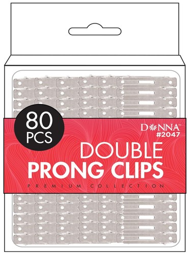 Hair Double Prong Clips 80pcs Rustproof Metal Curl Clips with Holes for ...
