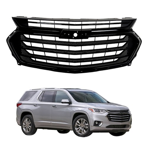 Front Upper Glossy Black Grille For 2018 2019-2021 Chevrolet Traverse ...