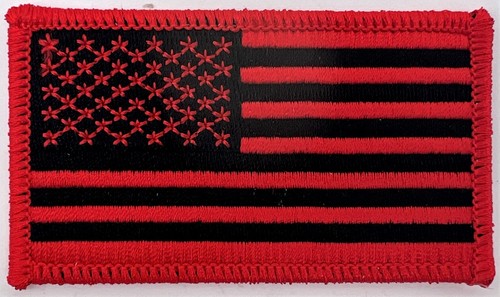 UNITED STATES FLAG RED/BLACK MILITARY EMBROIDERED PATCH EE-116 | eBay