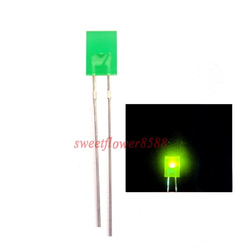 100pcs 2x5x7mm Yellow-Green Diffused Led Rectangle Rectangular Light ...