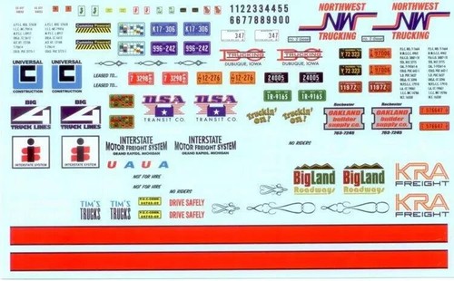 AMT 1/25 Big Rig Trucking Decals MKA022-NEW | eBay