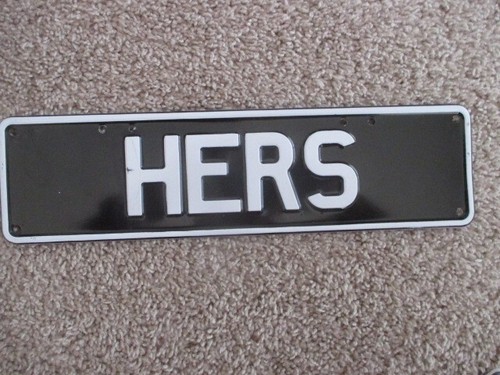 NUMBER PLATE: " HERS '' near new slimline . show plate | eBay Australia