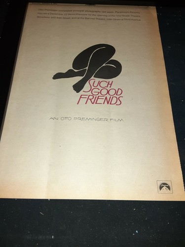 Such Good Friends Dyan Cannon Rare Original Promo Poster Ad Framed! #1 ...