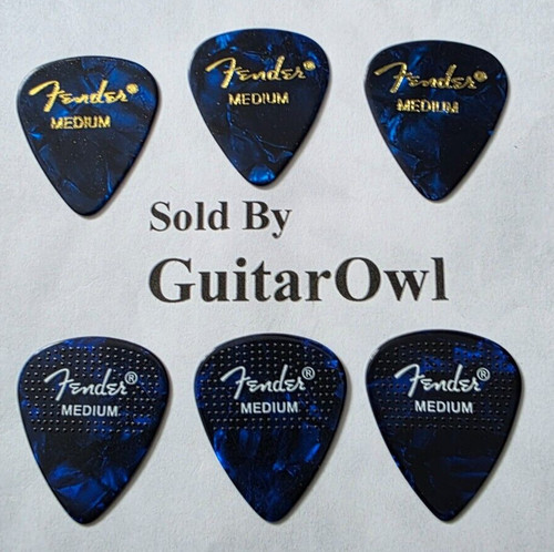 FENDER MEDIUM GUITAR PICKS BLUE MOTO AND NEW 351 Dotted celluloid | eBay