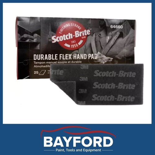 3M-64660 SCOTCH-BRITE DURABLE FLEX HAND PAD GREY SCUFF PAD ULTRA FINE ...