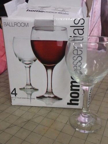 Home Essentials Wine Glasses 11 Oz. Glassware Set Of 4 - Ballroom | eBay