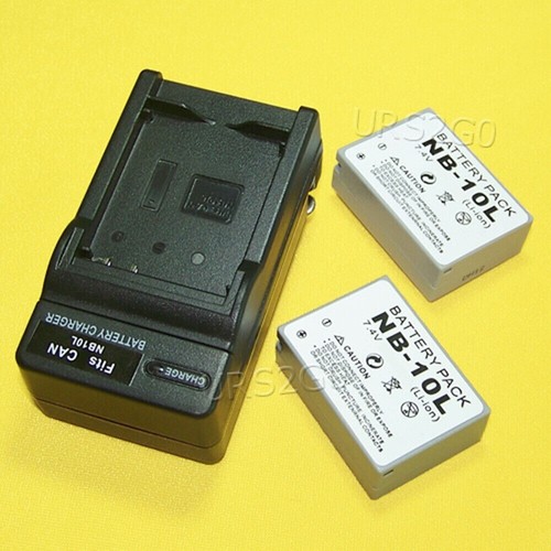 Long Lifespan 2x 1360mAh Battery Home Charger for Canon PowerShot SX40 ...