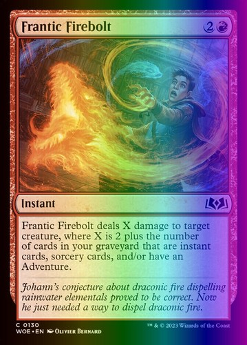 MTG Magic the Gathering Frantic Firebolt (130/475) Wilds of Eldraine NM ...