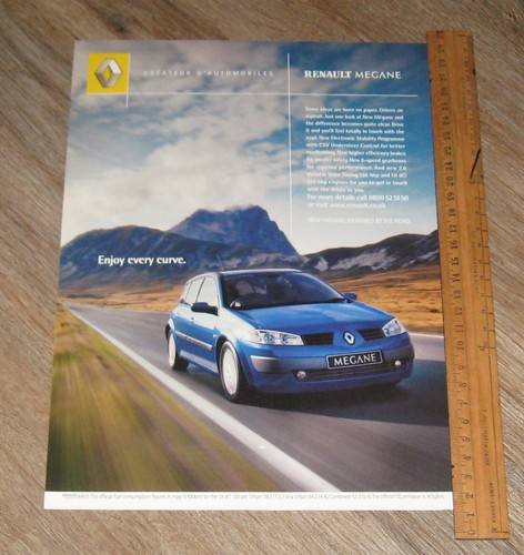 Renault Car AD Megane original ONE magazine page advertisement | eBay
