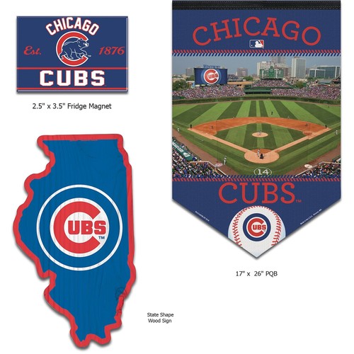 Chicago Cubs MLB Game Room Fan Cave 3Pc Set Wall Decor & Magnet | eBay