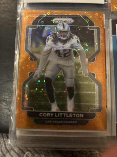 2021 Panini Prizm Football Cory Littleton Orange Disco Prizm Raiders ...