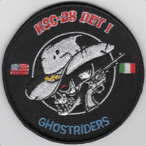 3.5" NAVY USN HSC-28 DET-1 GHOSTRIDERS USA FLAG ITALY EMBROIDERED ...