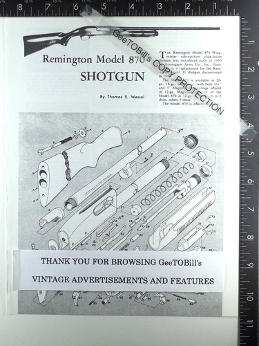 1950-1985 1960's 1970's 1957 Remington model 870 shotgun 80s ...