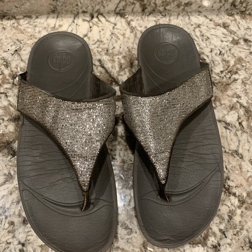FITFLOP Fit Flops Size 10 Silver Sparkly Preowned