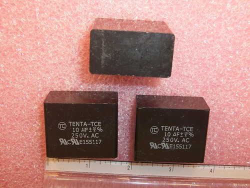 QTY (3) 10uf 250Vac +10/-5% POLYPROPYLENE FILM CAPACITORS TENTA-TCE | eBay