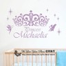 Princess Crown Butterflies Personalized Custom Name Wall Stickers ...