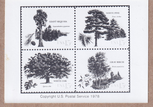 USPS press publicity photo for 15c American Trees stamps Scott 1764-67 ...