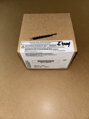 New Open Box Genuine OEM Whirlpool Dishwasher Water Inlet Valve ...