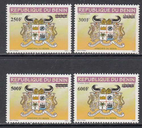 2009 Benin Armoirie Definitives Coat of Arms leopards Surcharged ...