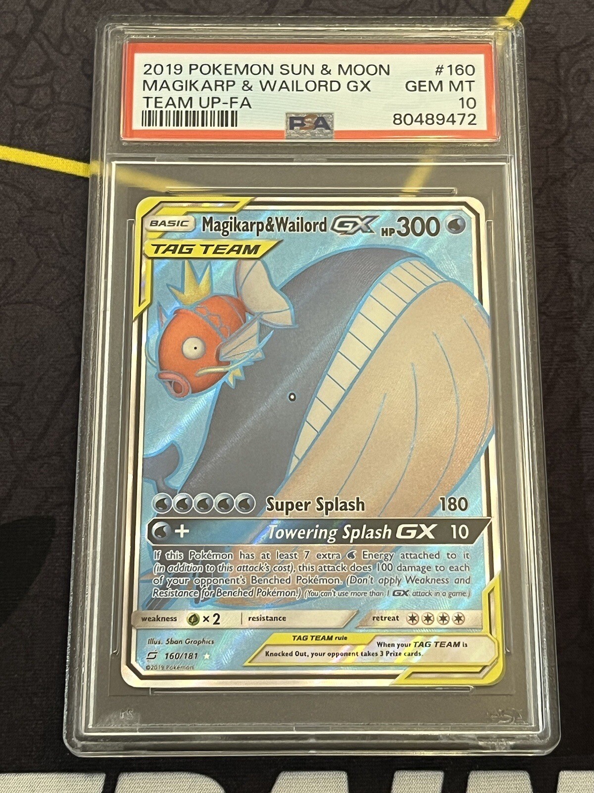 Magikarp & Wailord GX 2019 Sun & Moon: Team Up #160/181 Holo (Full Art ...