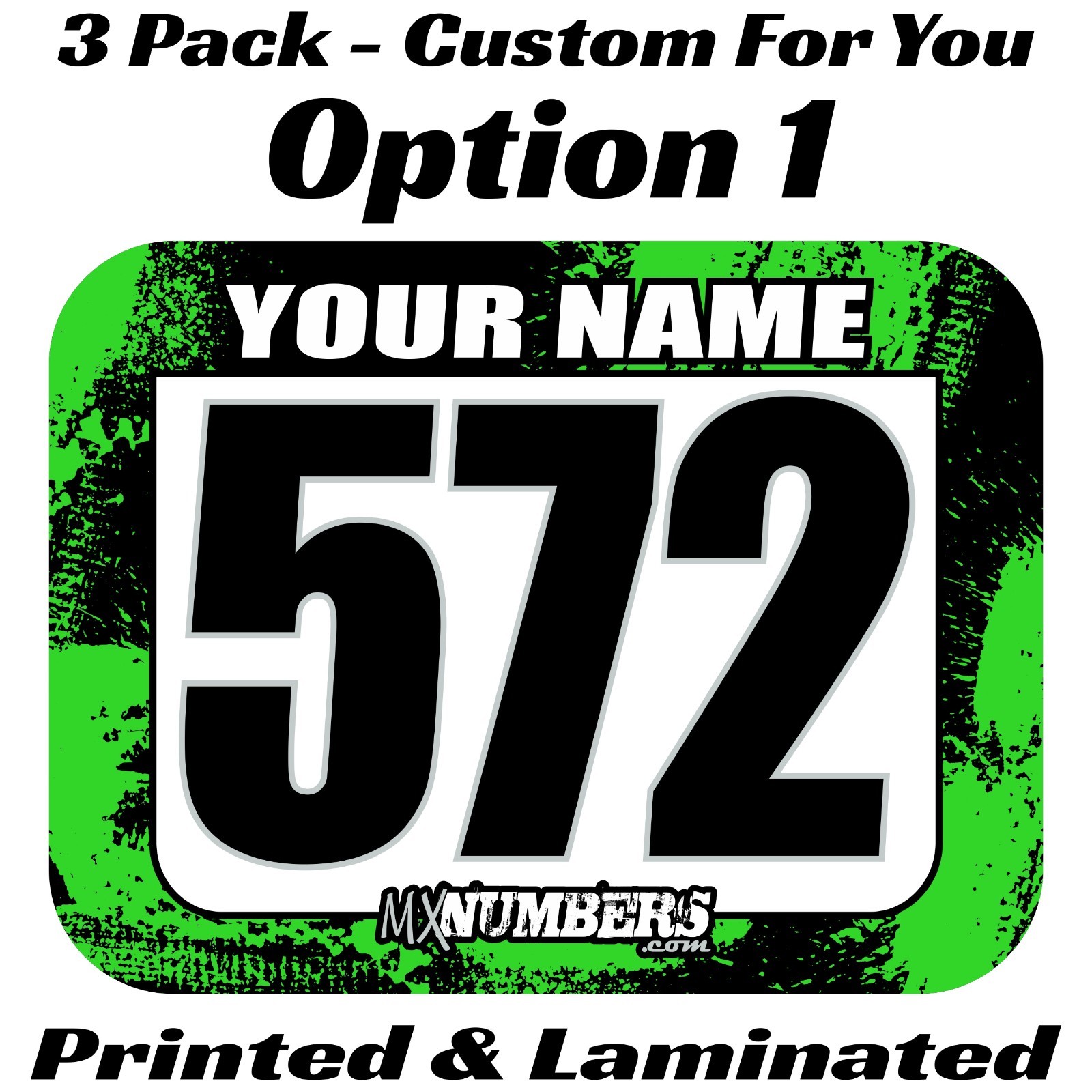 Dirt Bike Number Name Plate Mini Decals Stickers Flat Track Race Pro ...