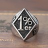 Men's Vintage 1%er Outlaw Motor Biker One Percenter Ring Silver Black ...