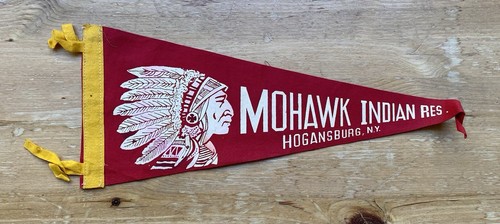 Vintage Mohawk Indian Reservation New York 17" Pennant w Native ...