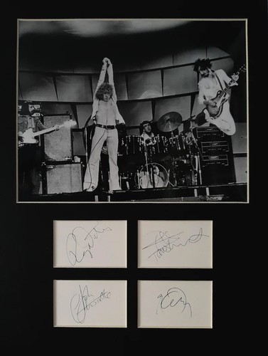 THE WHO signed AUTOGRAPH photo display Roger Daltrey Pete Townshend ...