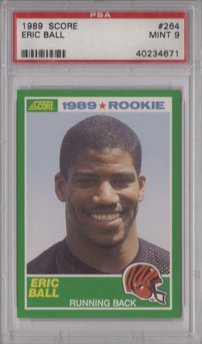 Eric Ball 1989 Score PSA 9 Mint Graded Card Cincinnati Bengals Star ...
