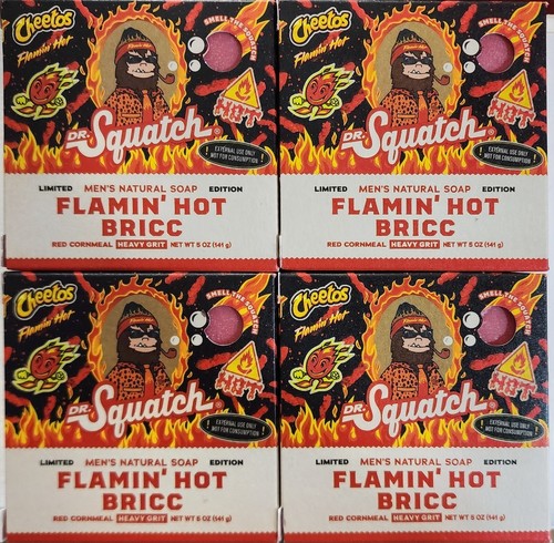 4 PACK - Dr. Squatch Flamin' Hot Bricc Limited Edition Soap Cheetos | eBay