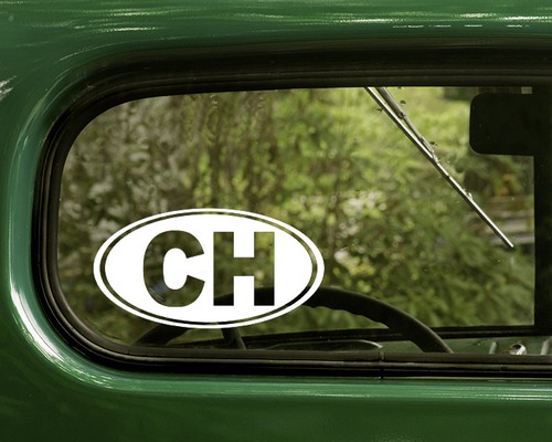 2 CH SWITZERLAND DECALs Oval Sticker For Bumper Truck Car Rv Window ...