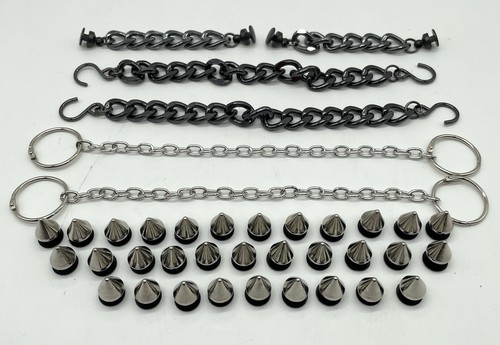Lot of Croc Shoe Charms Chains & Spikes – Black & Silver Metal Punk ...