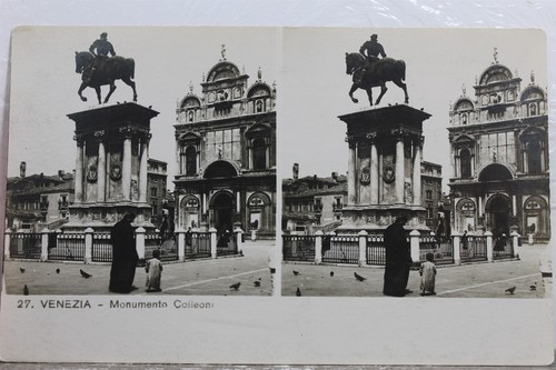 Italy Venice Venezia Colleoni Monument Postcard Old Vintage Card View ...