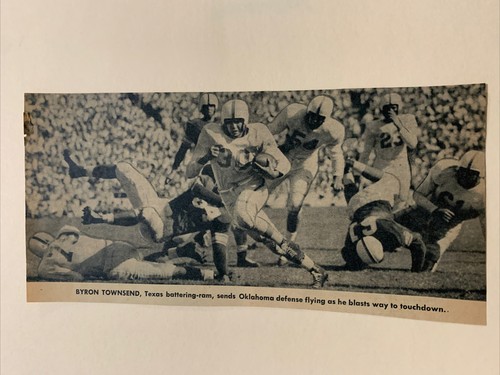 Byron Townsend Texas Longhorns 1951 S&S Football Pictorial CO Panel 8X4 ...