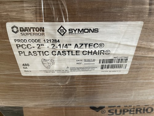 DAYTON SUPERIOR PLASTIC CASTLE CHAIR, PCC- 2" - 2-1/4" AZTEC, 480/CASE ...