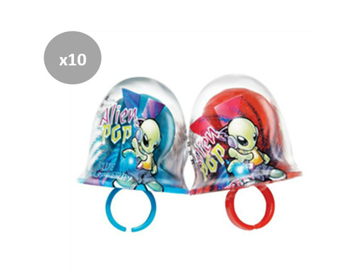 900555 10 x ALIEN RING POP CANDY BLUE RASPBERRY STRAWBERRY FLAVOURED ...