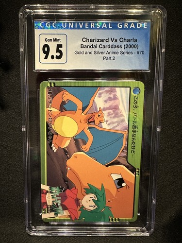 Pokemon Bandai Carddass Gold & Silver Anime Charizard vs Charla CGC 9.5 ...