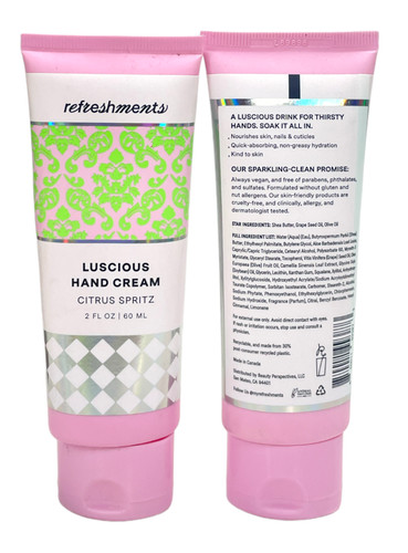 Refreshments Luscious Hand Cream (2oz/60ml) Citrus Spritz, Lot Of 2 ...