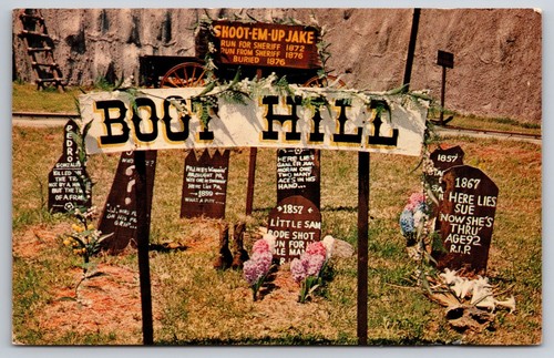 Frontier City USA Vintage Postcard Boot Hill Cemetery Shoot-Em-Up Jake ...