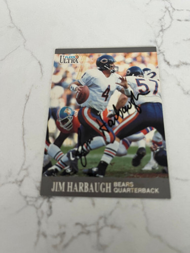 JIM HARBAUGH AUTOGRAPH 1991 FLEER ULTRA CARD CHICAGO BEARS | eBay