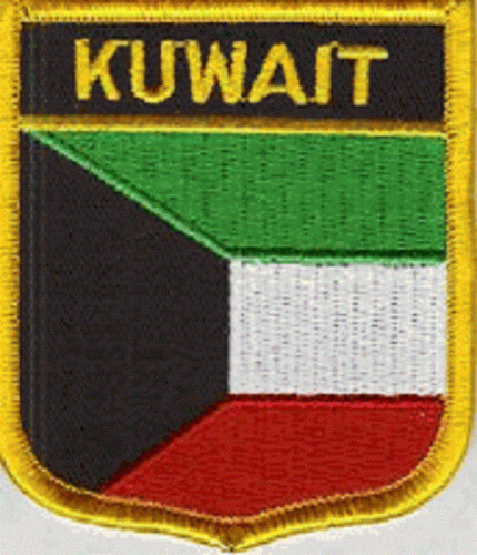 KUWAIT SHIELD FLAG EMBROIDERED PATCH -- IRON-ON -- NEW 2.5" x 2.75 ...