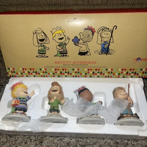 Hallmark Peanuts Gallery Nativity Accessories 4 Figurines *SEE PHOTOS ...