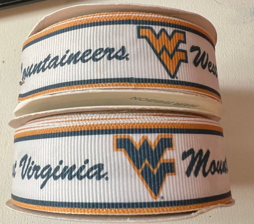 WVU West Virginia University Mountaineers Ribbon 3 Yards NEW | eBay