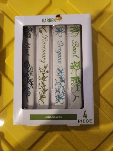 4 Piece Herb Garden Identification Stakes, Mint, Rosemary, Oregano ...