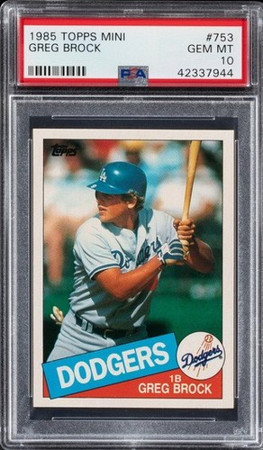 1985 Topps Mini #753 Greg Brock PSA 10 Los Angeles Dodgers | eBay